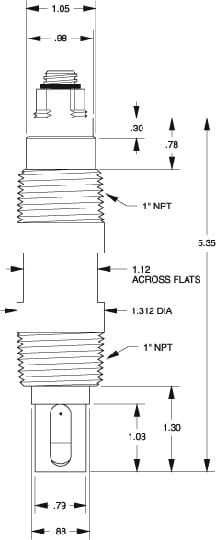SP200 pH Glass 12 mm ProcessProbe® - Broadley-James