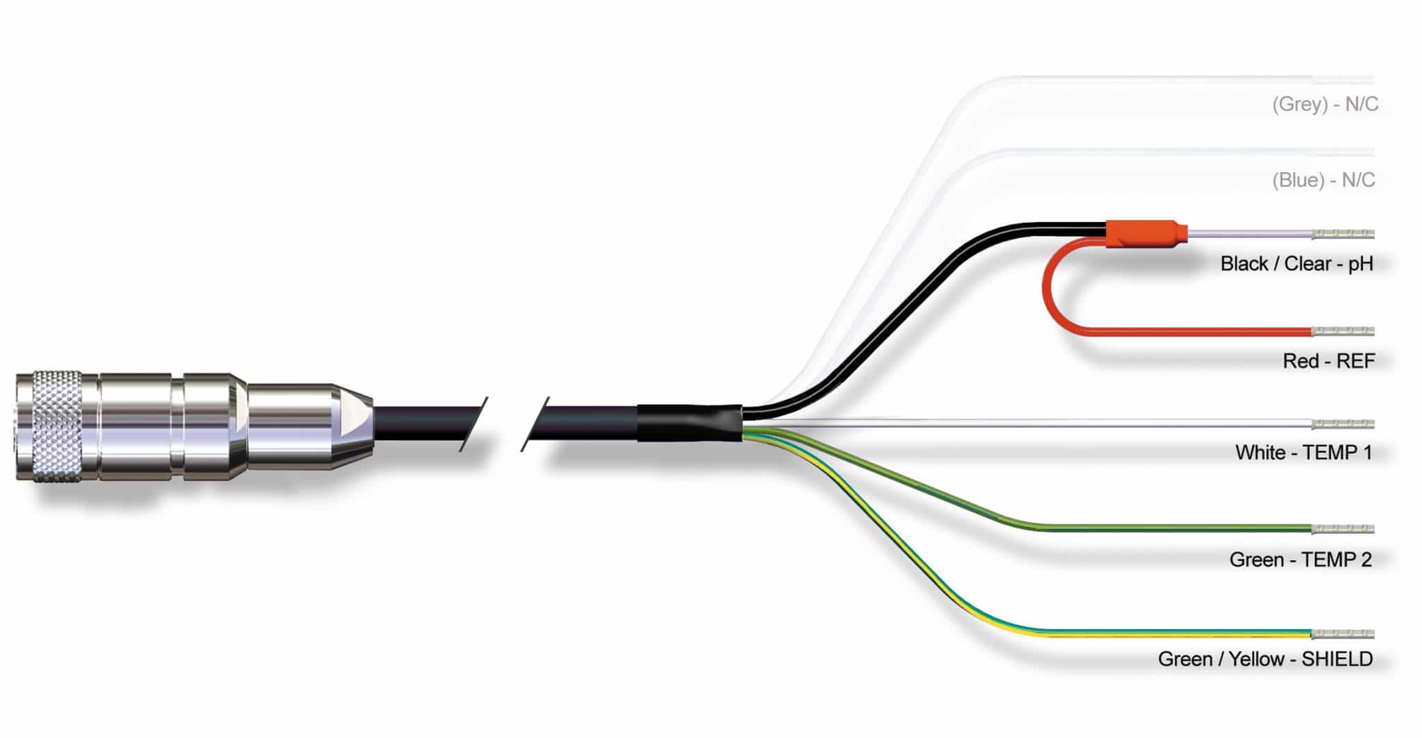 pH and DO Cable VP plug to Ferrules, Type VP - Broadley-James
